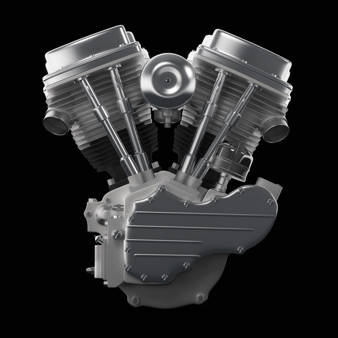 3d Model V-twin Engine