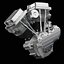 3d Model V-twin Engine