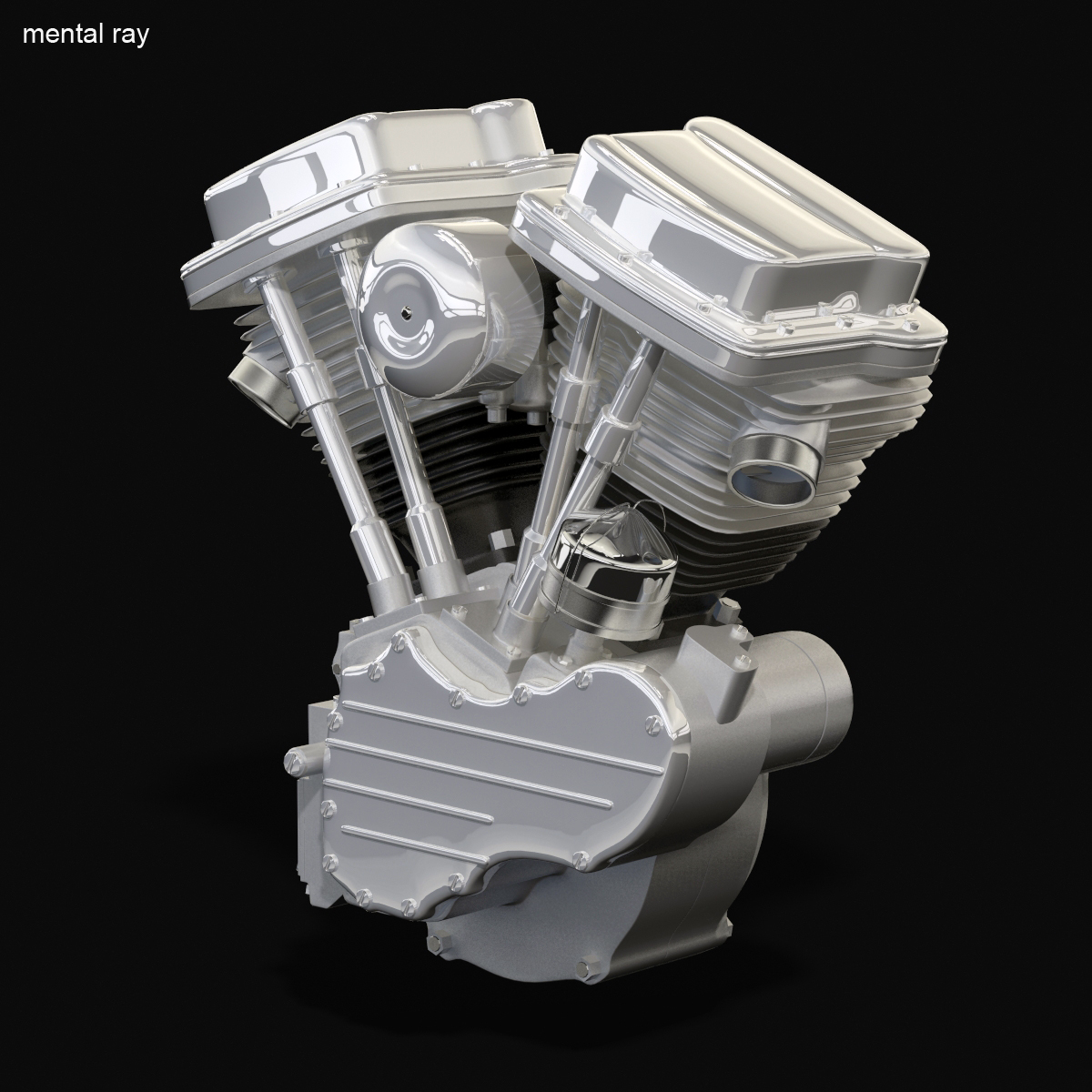 3d model v-twin engine