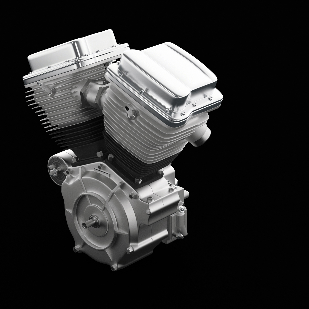3d model v-twin engine