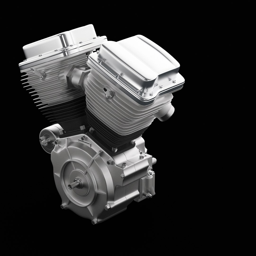 3d Model V-twin Engine