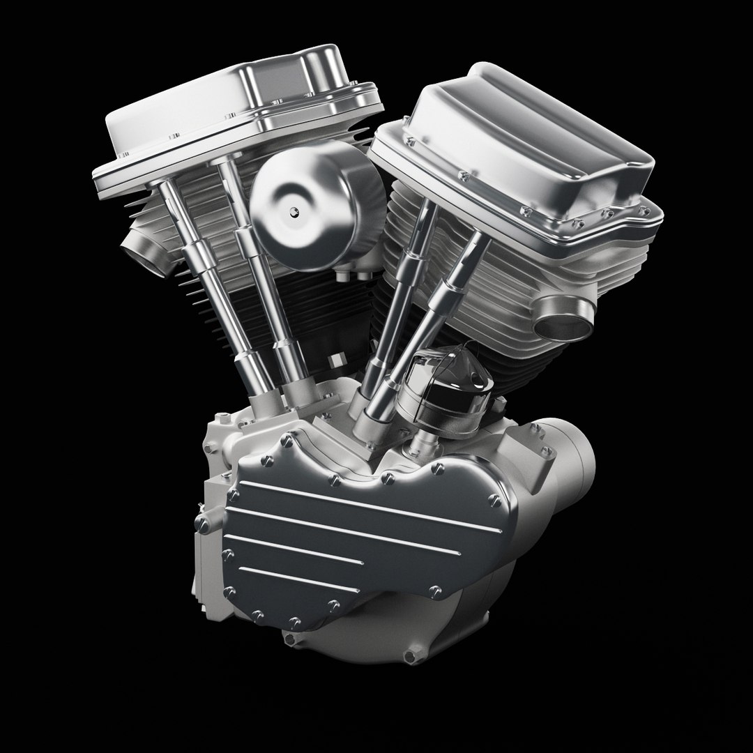 3d Model V-twin Engine