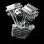 3d Model V-twin Engine