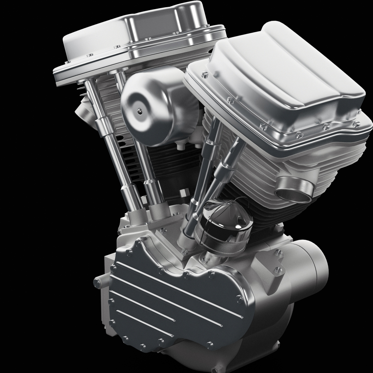 3d model v-twin engine