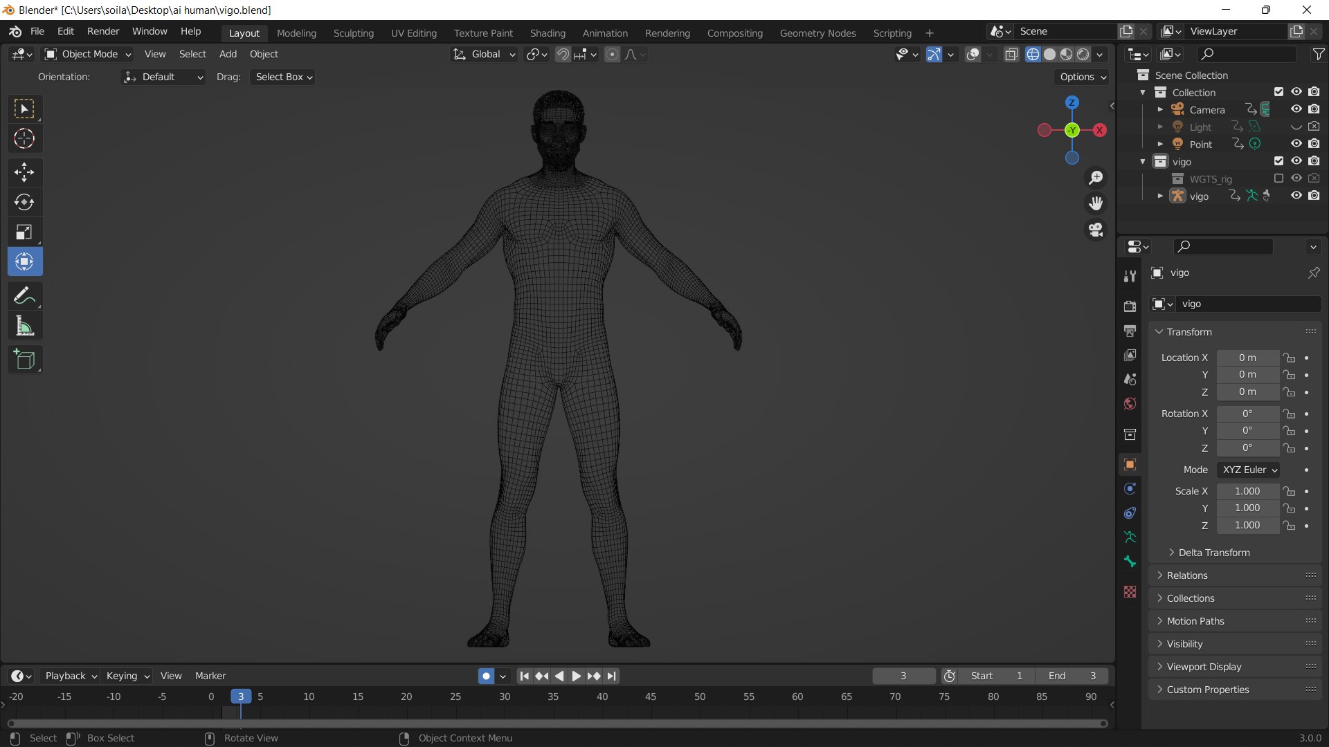 3D Vigo Realistic Rigged Blender Character Model Model - TurboSquid 1881191