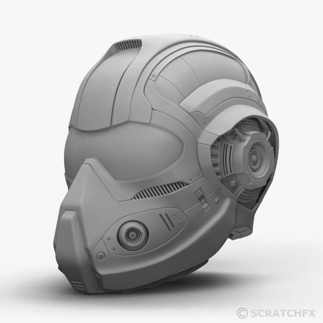 Cyborg Helmet 3d Model