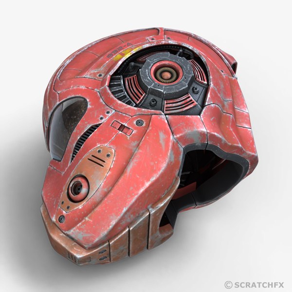 cyborg helmet 3d model