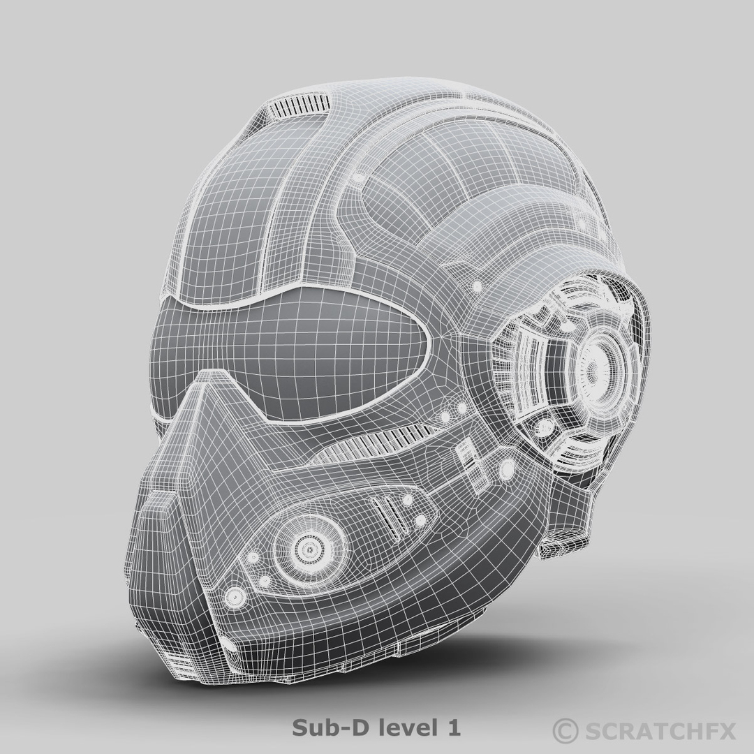 cyborg helmet 3d model