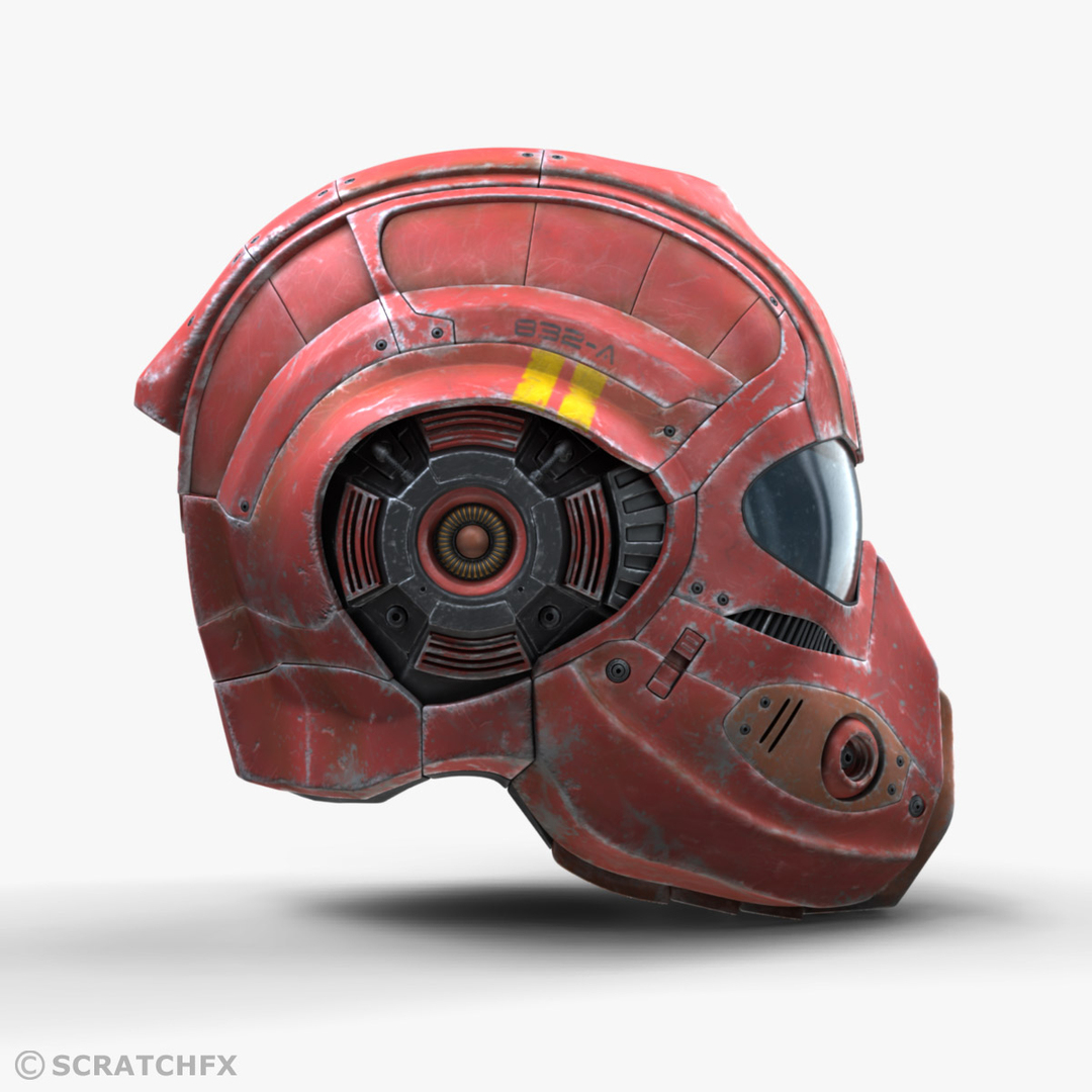 cyborg helmet 3d model