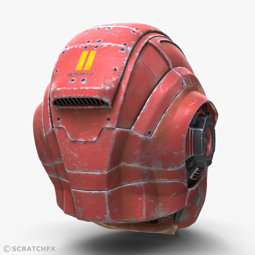 cyborg helmet 3d model