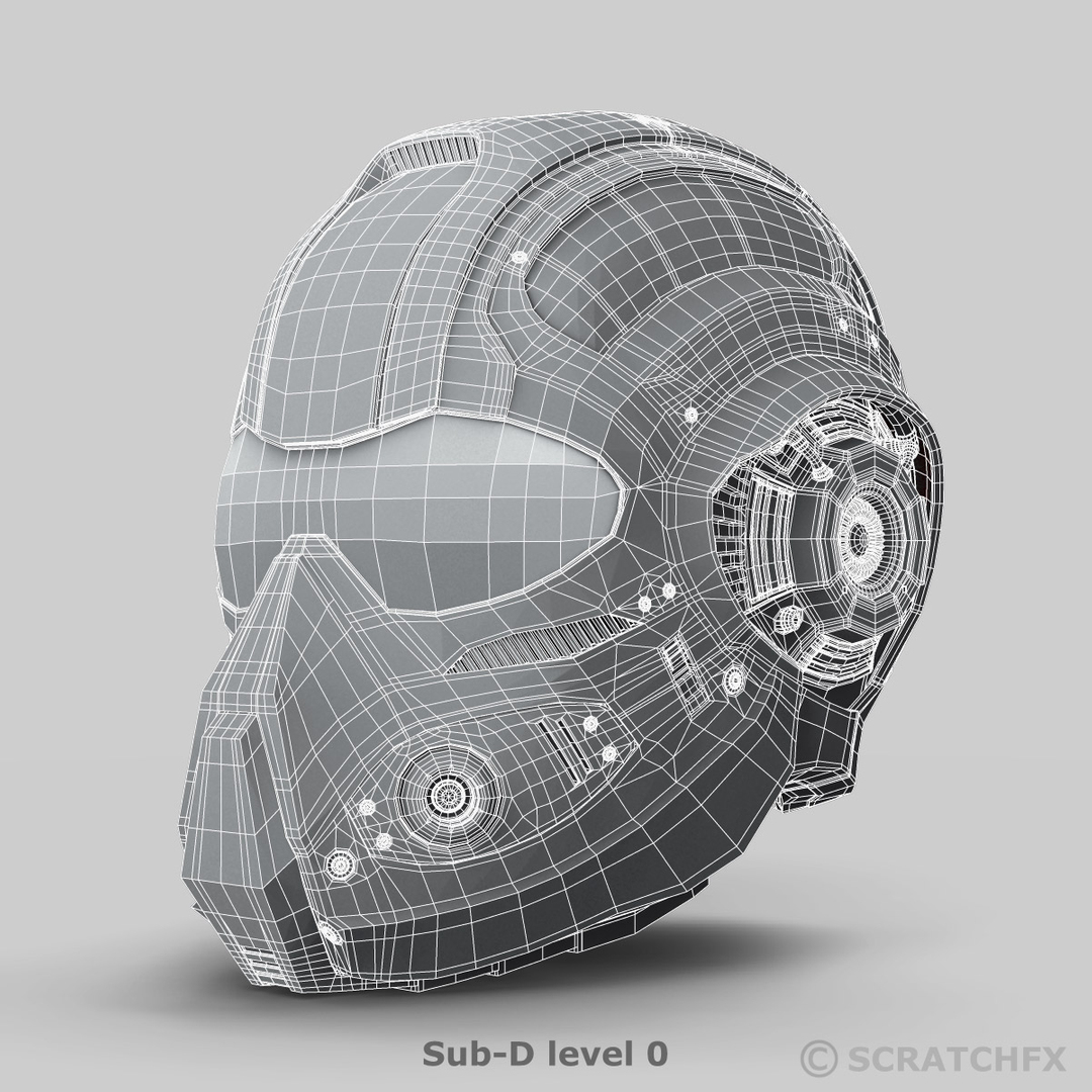 cyborg helmet 3d model