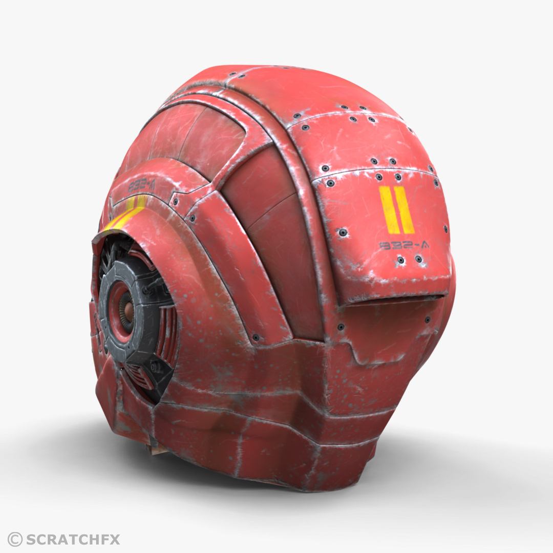 cyborg helmet 3d model