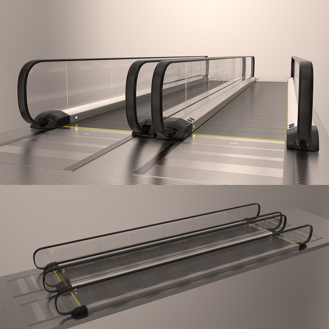 Double Moving Walkway 3D Model - TurboSquid 1866267
