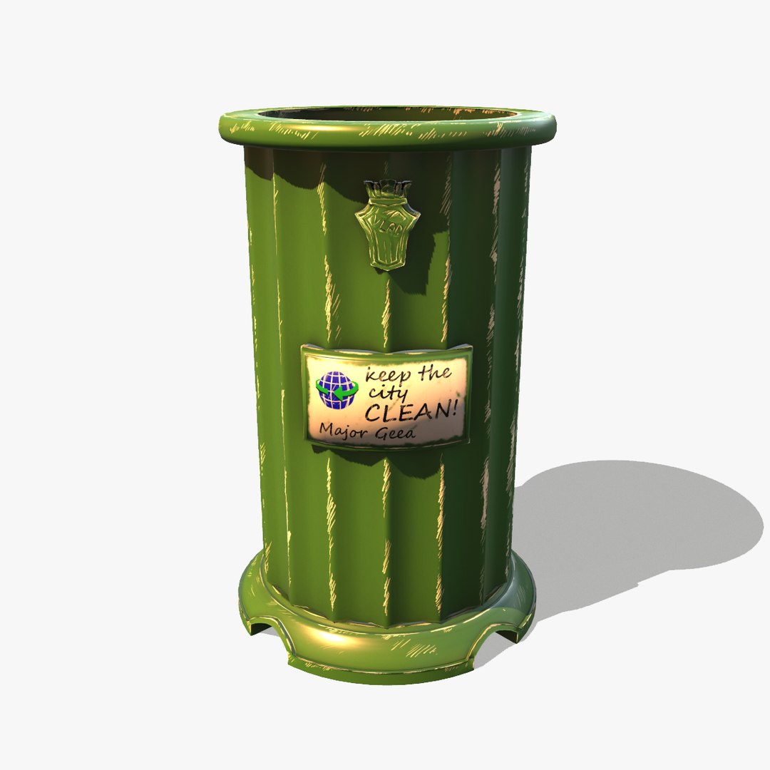 3D Stylized Trash Bin Model - TurboSquid 1628123