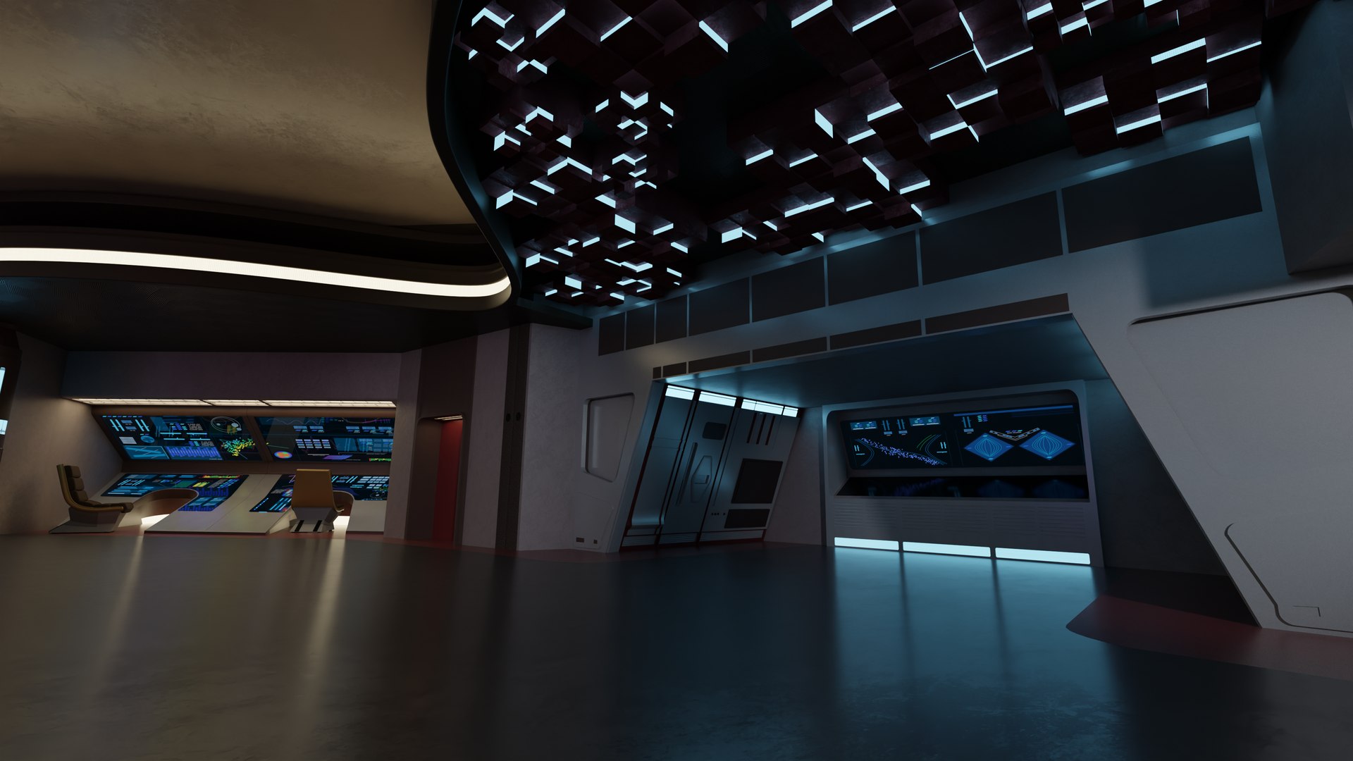 Spaceship Bridge 3D Model - TurboSquid 2242601