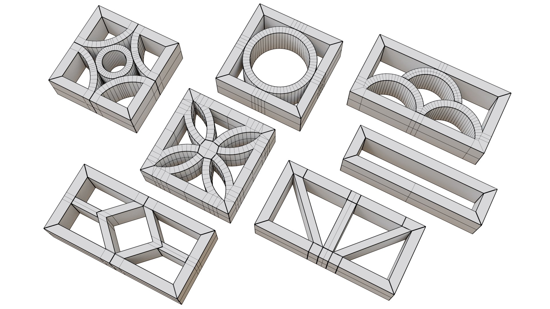 3D Breeze Blocks Wall - TurboSquid 2155631