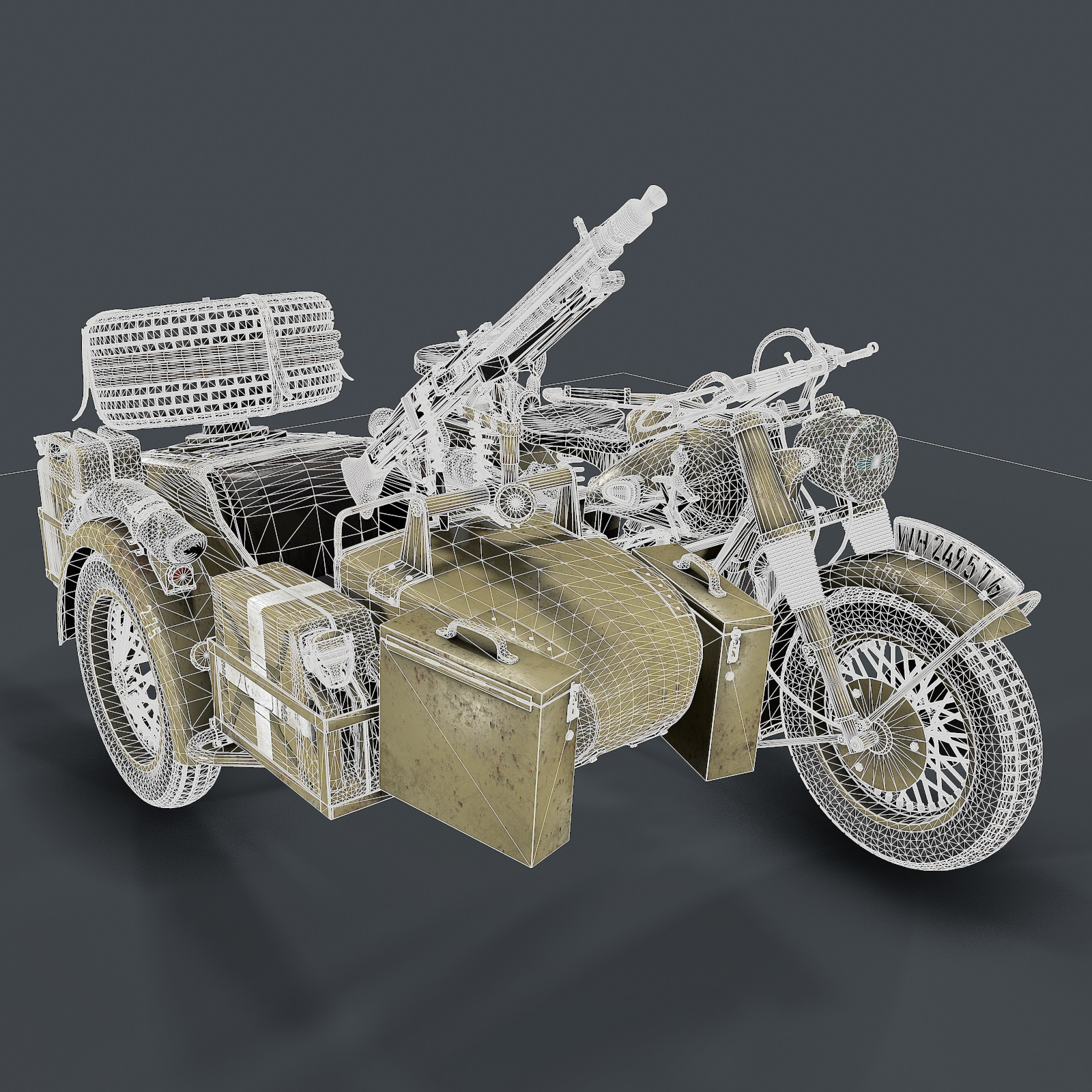 3D german motorcycle sidecar ww2 - TurboSquid 1618350