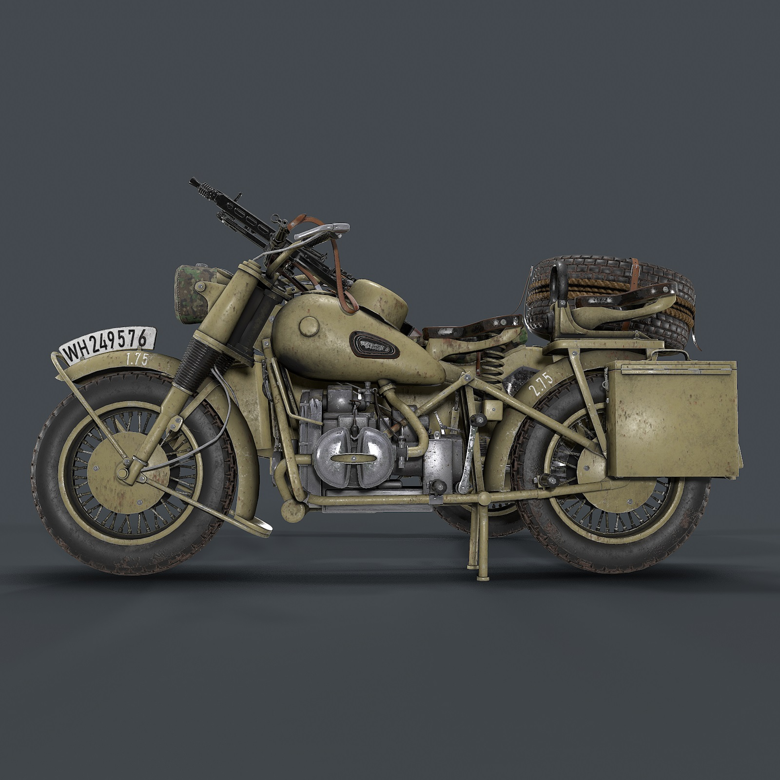 Deutsches Motorrad mit Beiwagen WW2 3D-Modell - TurboSquid 1618350