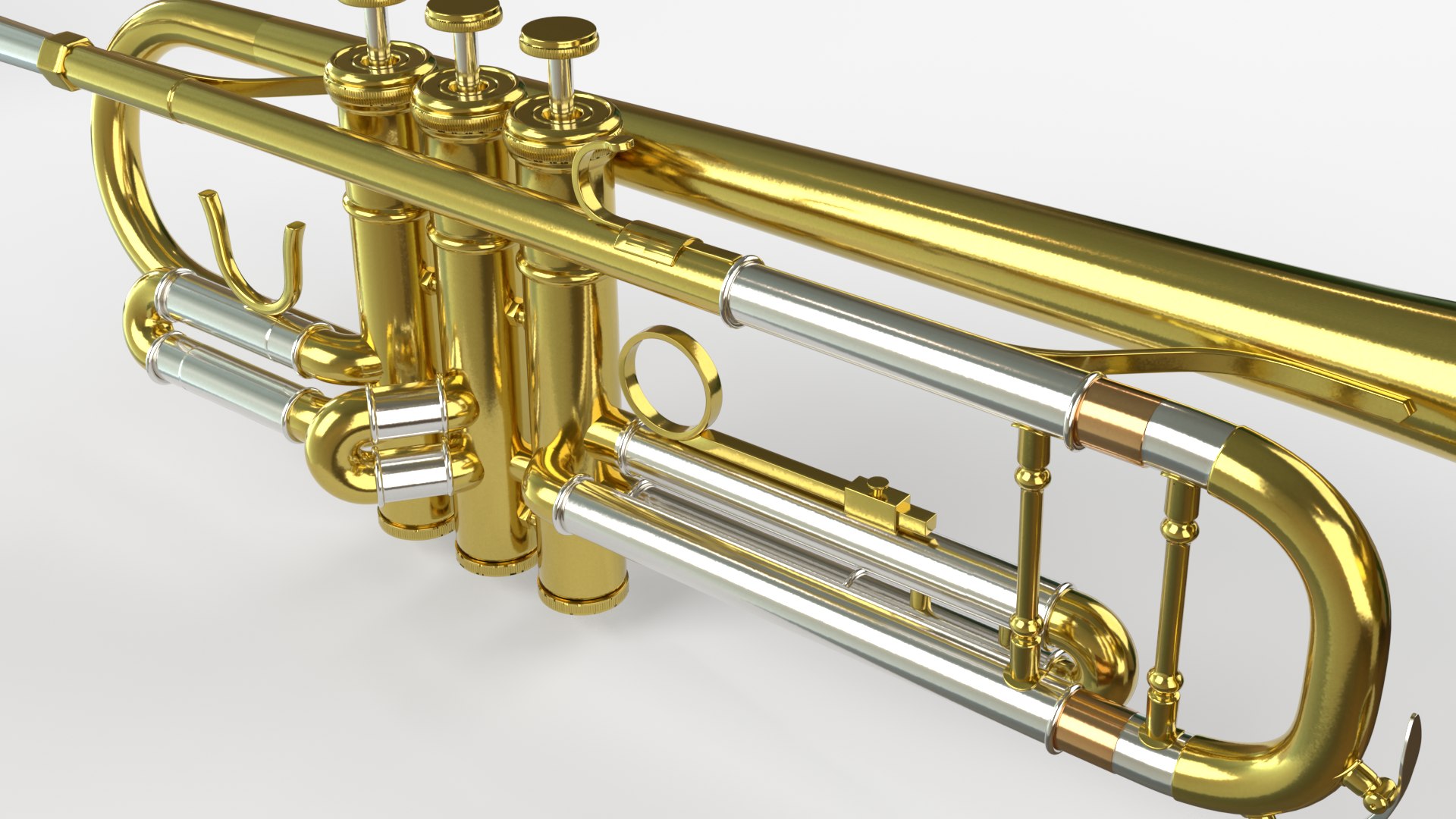 3D Model Trumpet Three Materials Brass Copper And Silver - TurboSquid ...