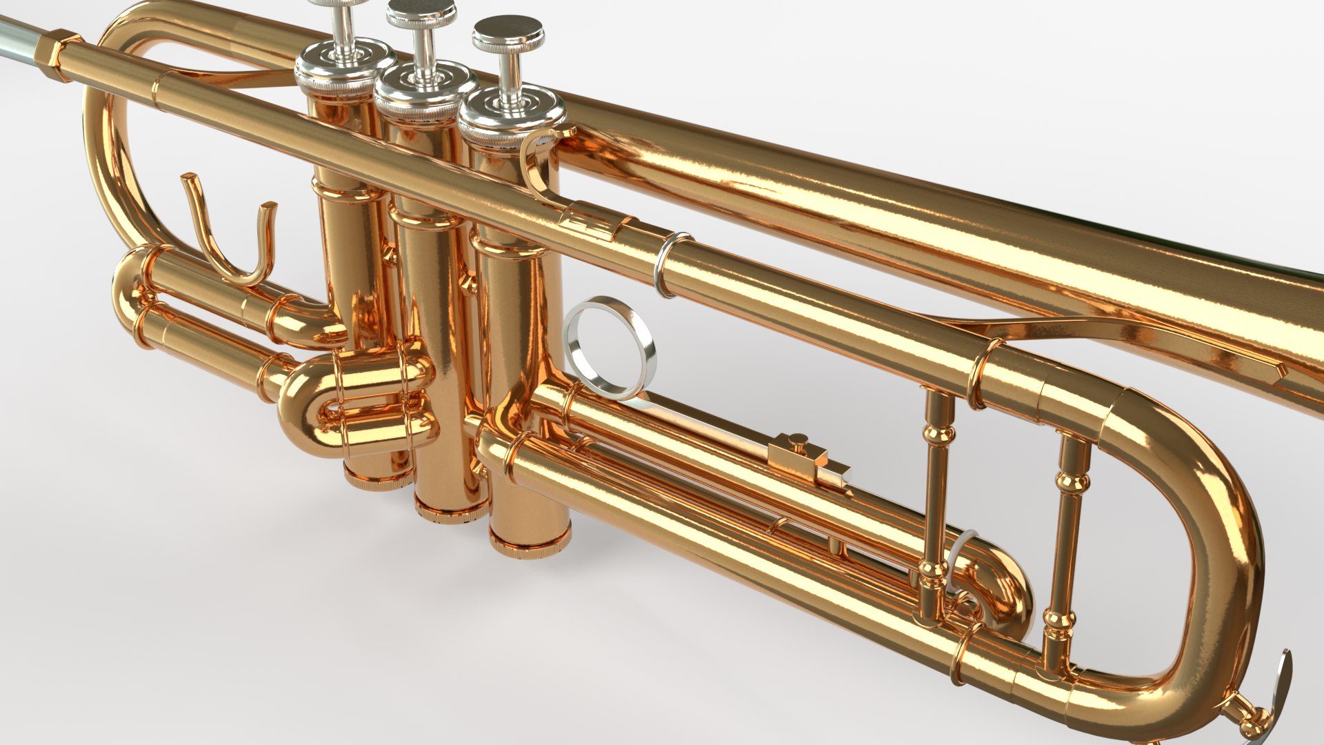 3D Model Trumpet Three Materials Brass Copper And Silver - TurboSquid ...