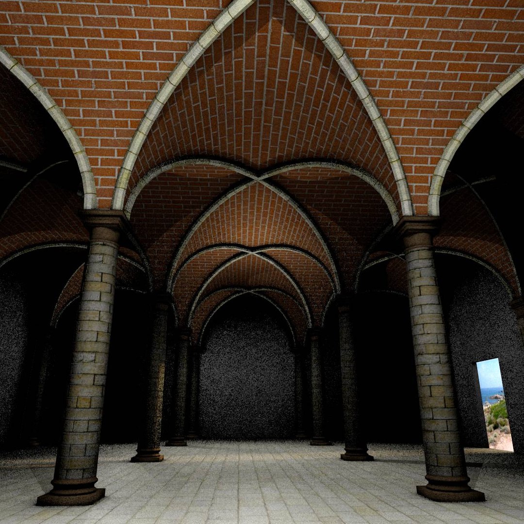 3d Model Of Romanic Vaulting Column Spacings