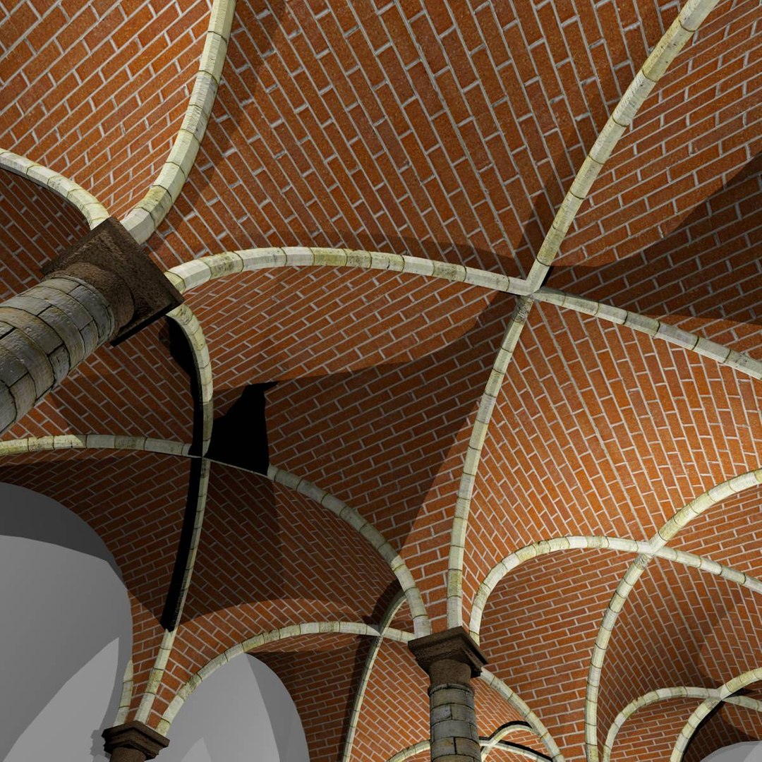 3d Model Of Romanic Vaulting Column Spacings