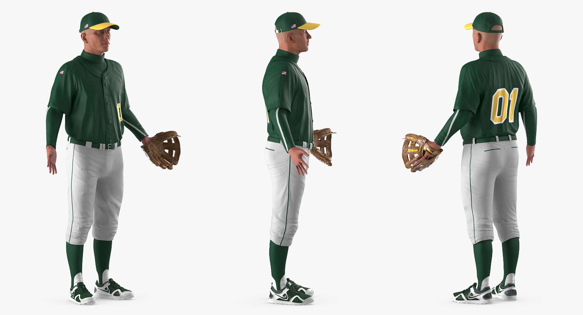 baseball player rigged generic 3d model