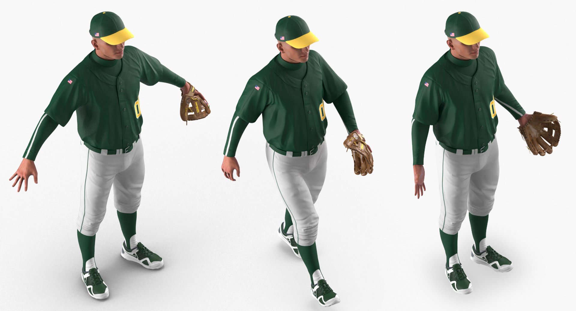 baseball player rigged generic 3d model