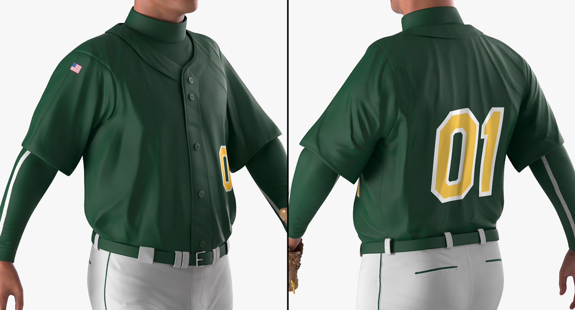 baseball player rigged generic 3d model
