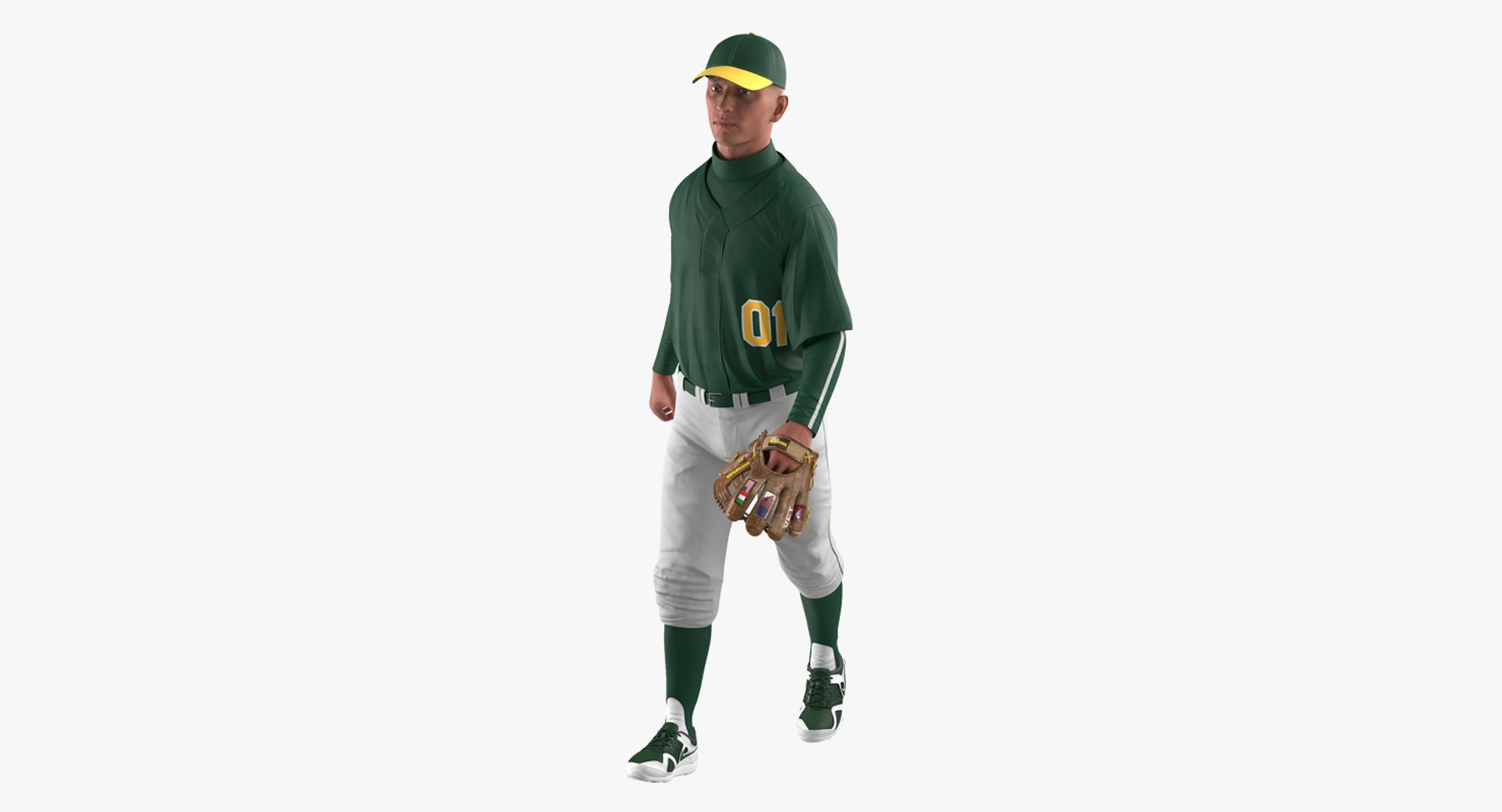 baseball player rigged generic 3d model