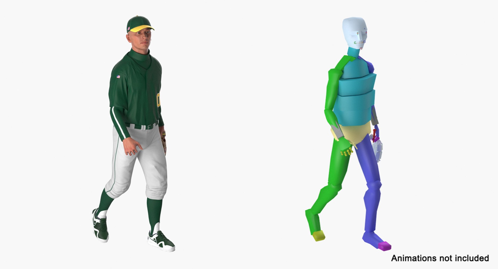 baseball player rigged generic 3d model
