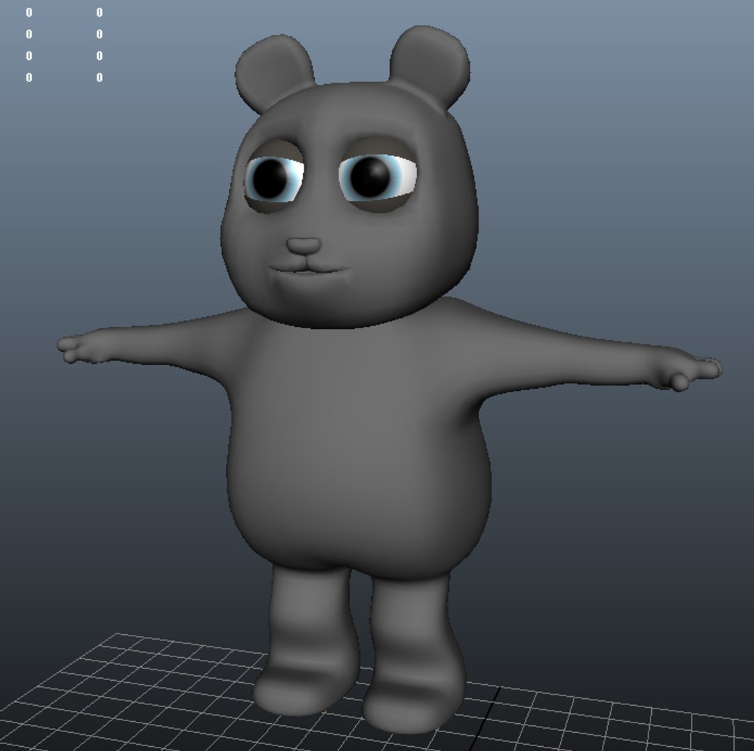 Cartoon Panda Bear Obj