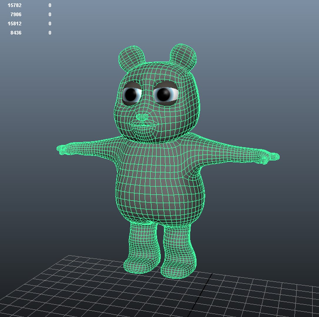 Cartoon Panda Bear Obj