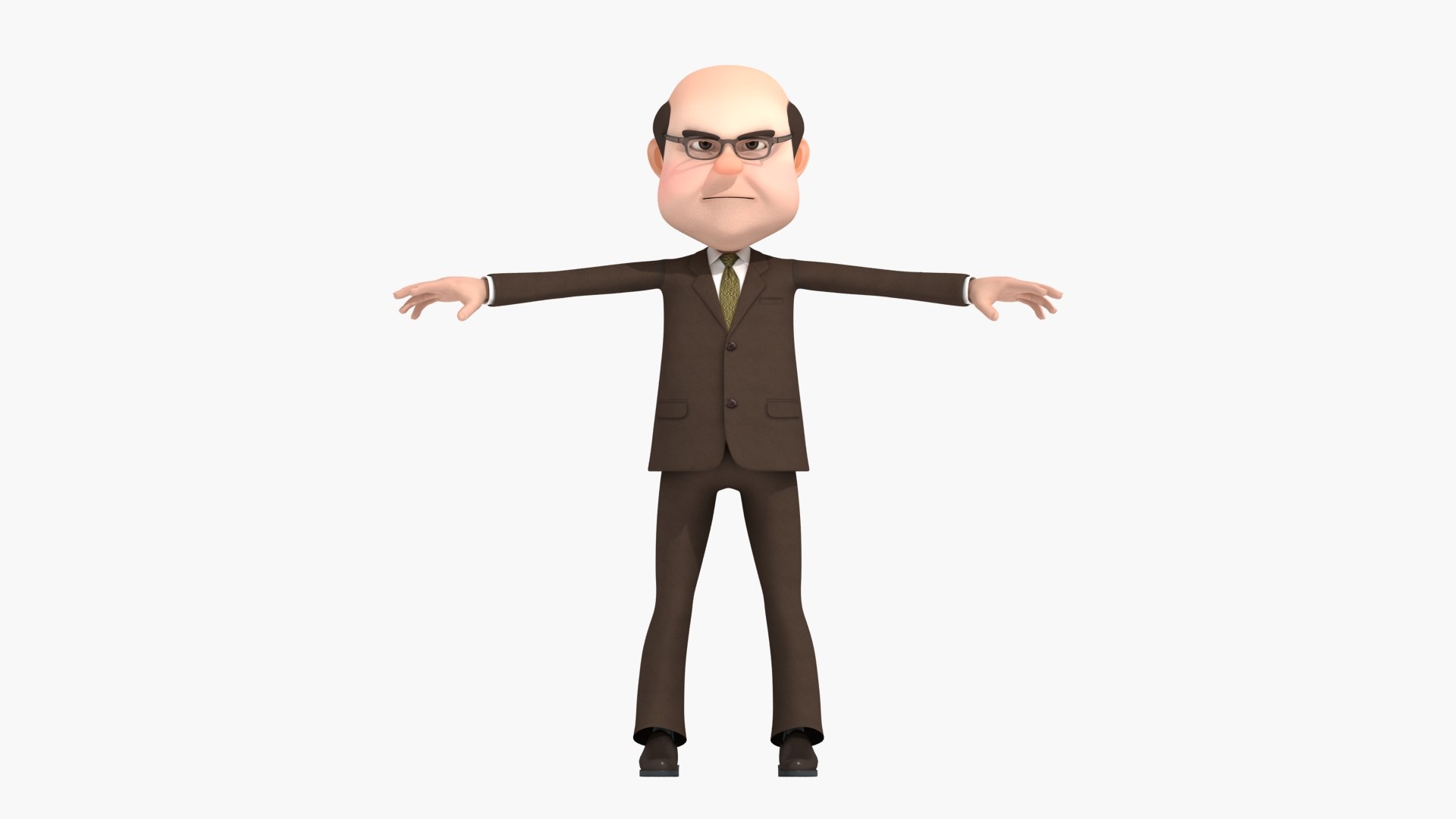 Funny Boss Man Rigged 3d Model