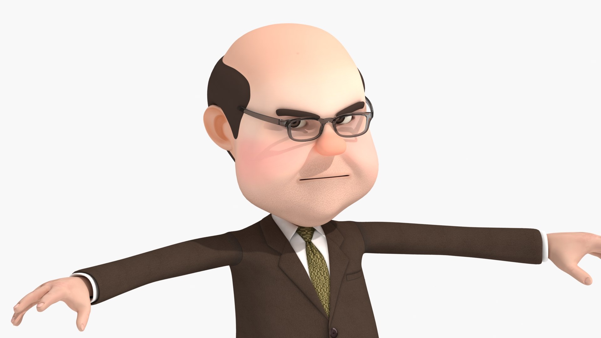 Funny Boss Man Rigged 3d Model