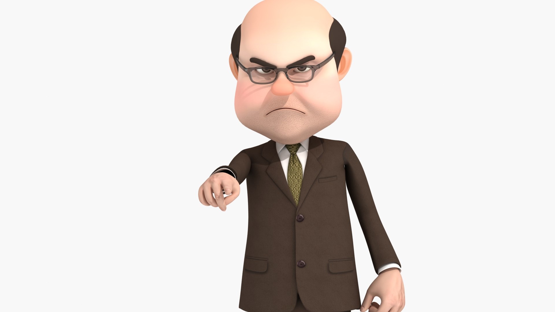 Funny Boss Man Rigged 3d Model