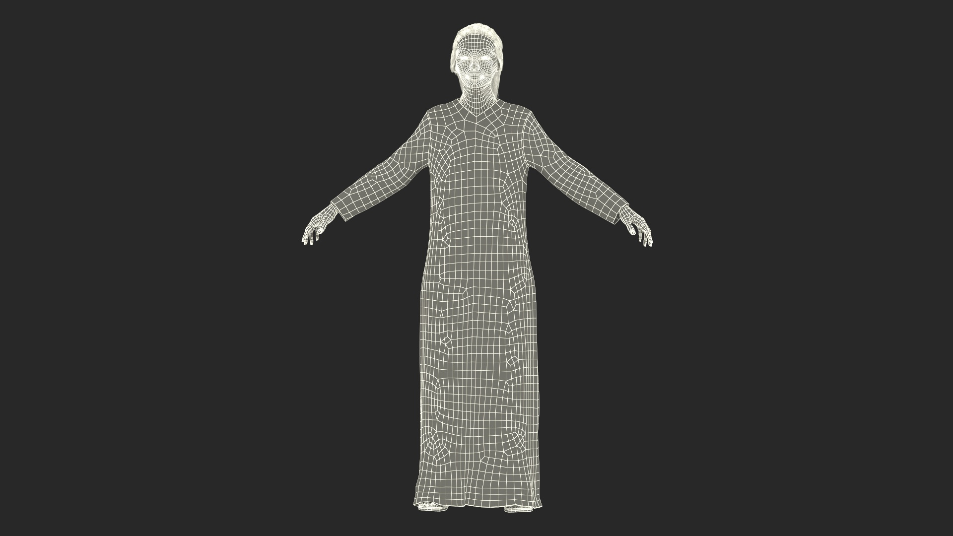 3D Realistic Arabian Female Figure In Long Dress Fur Model - TurboSquid ...
