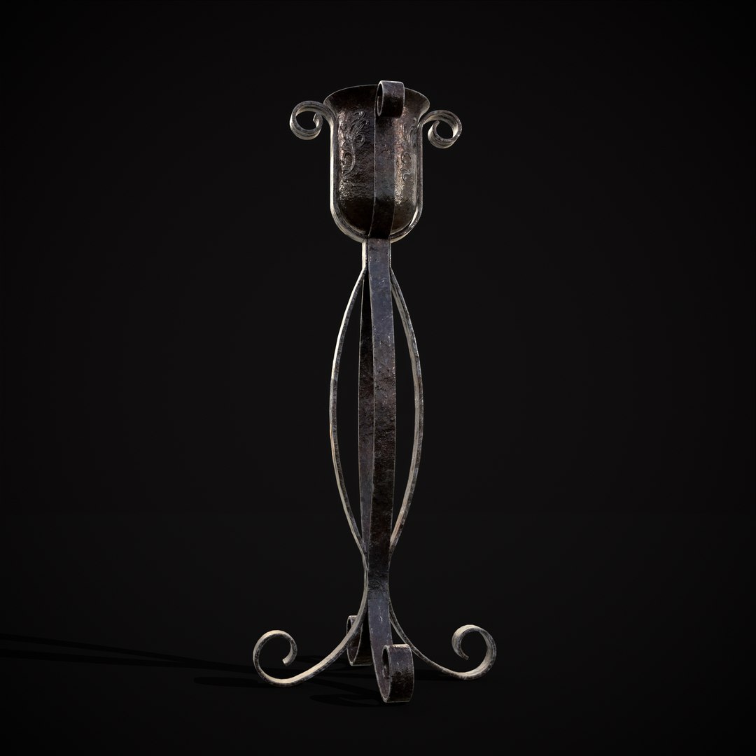 Free Standing Iron Candle Model - TurboSquid 2103491