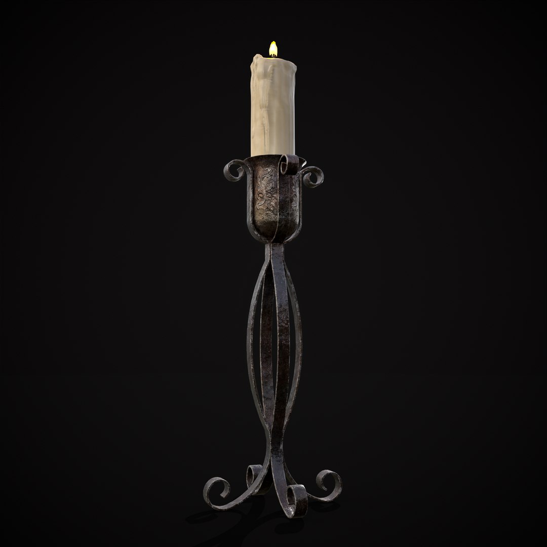 Free Standing Iron Candle model - TurboSquid 2103491