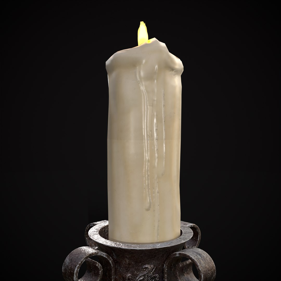 Free Standing Iron Candle Model - TurboSquid 2103491