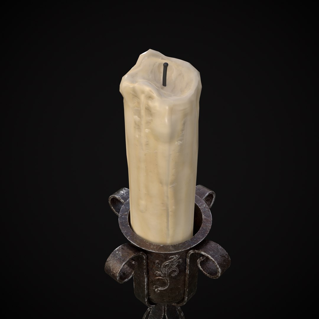 Free Standing Iron Candle Model - TurboSquid 2103491