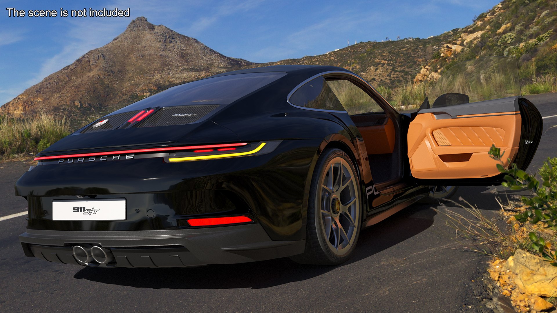 Sport Car Porsche 911 2024 Black Simplified Rigged For Cinema 4D Model ...