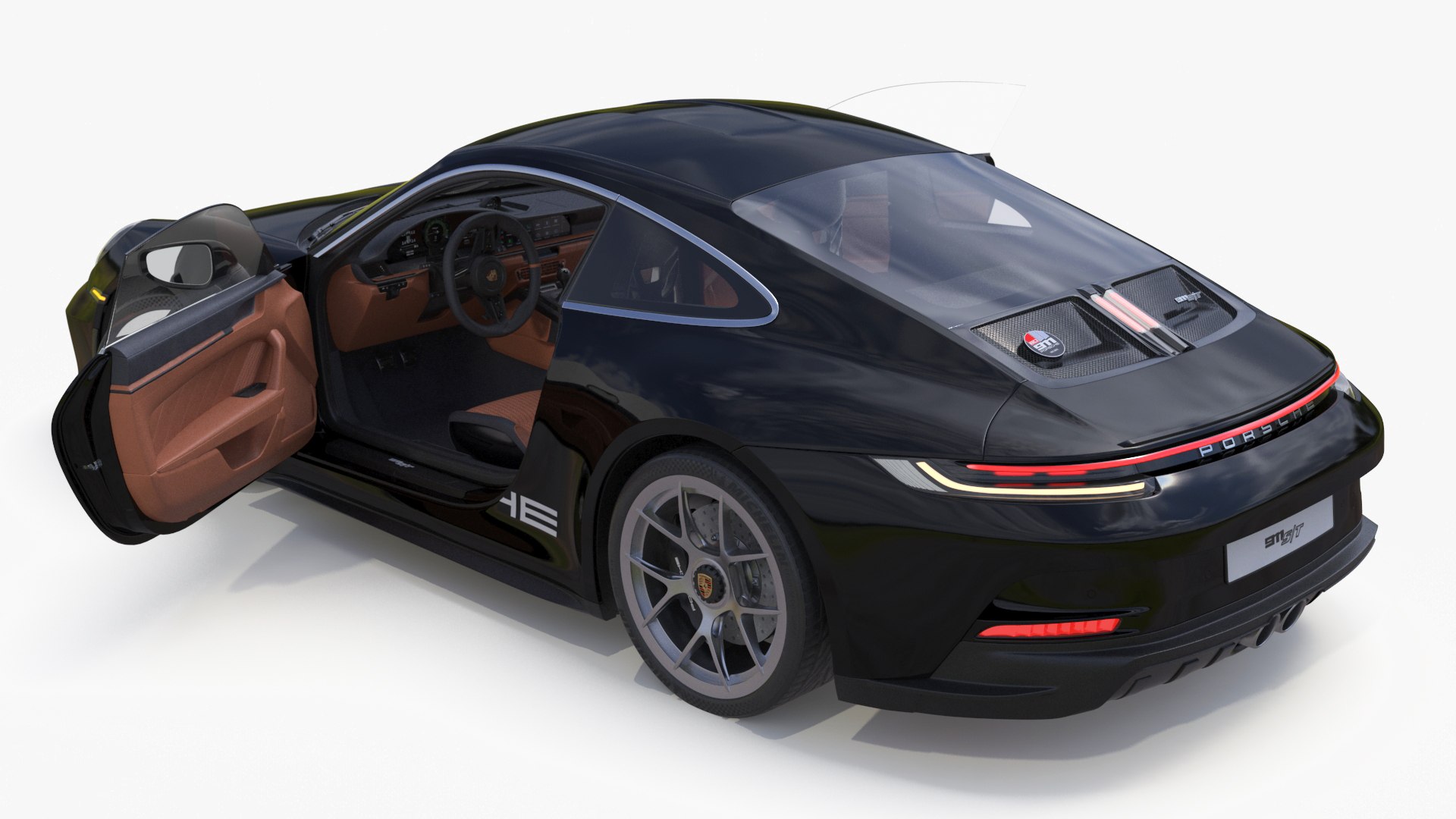 Sport Car Porsche 911 2024 Black Simplified Rigged For Cinema 4D Model ...