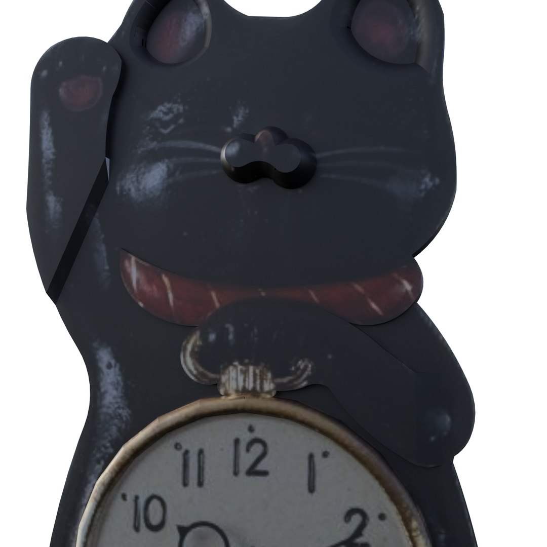 3D Kitten Clock Model - TurboSquid 2331029