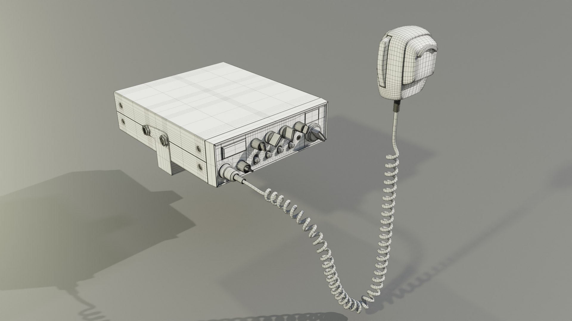 CB Radio With Microphone 3D Model - TurboSquid 2391018