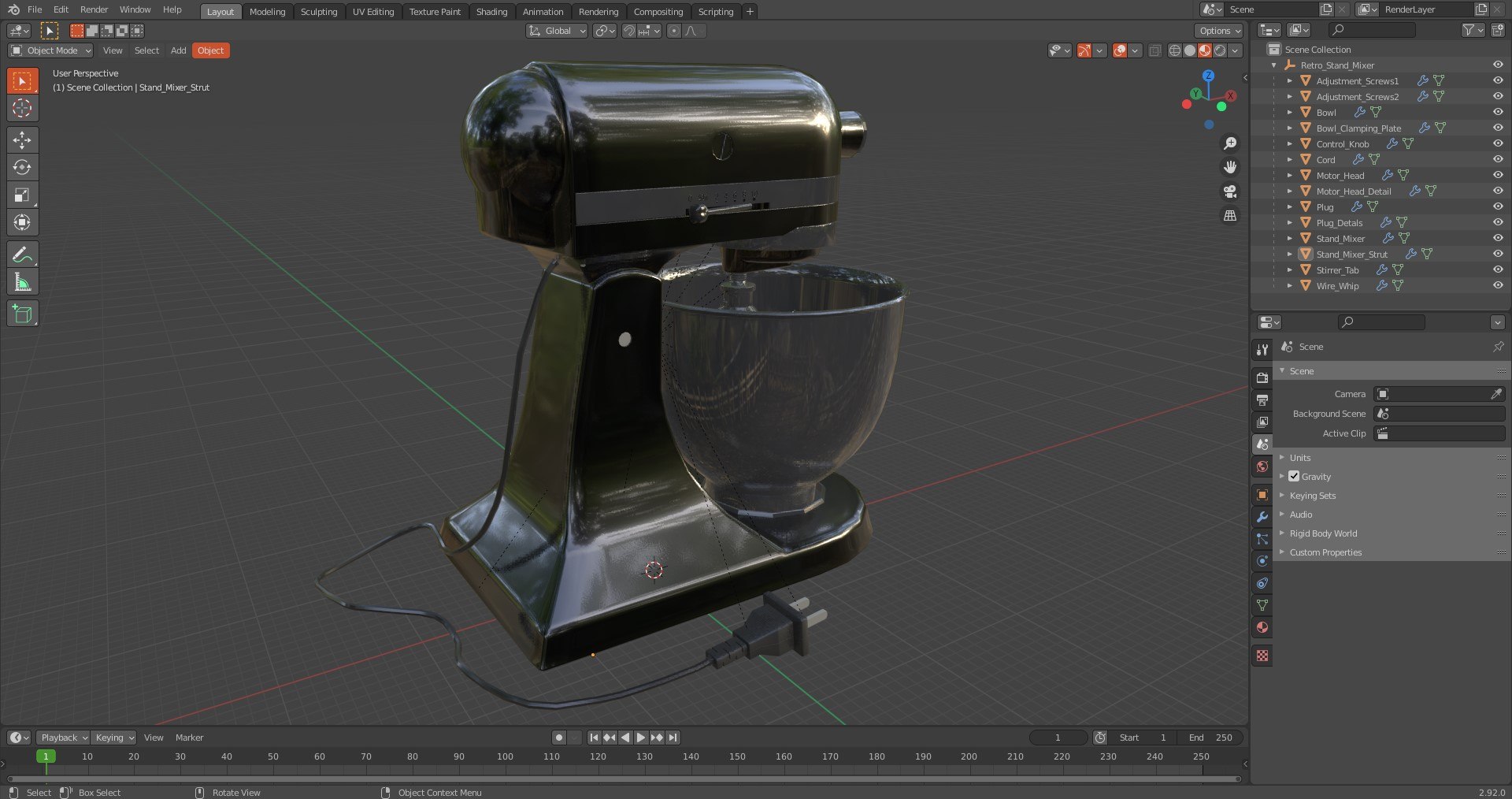 Retro Stand Mixer 3D Model - TurboSquid 2131150