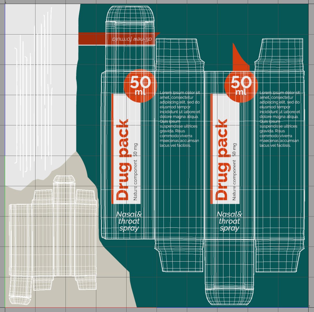 3D Model Drug Pack With Spray Bottle PBR - TurboSquid 1946394
