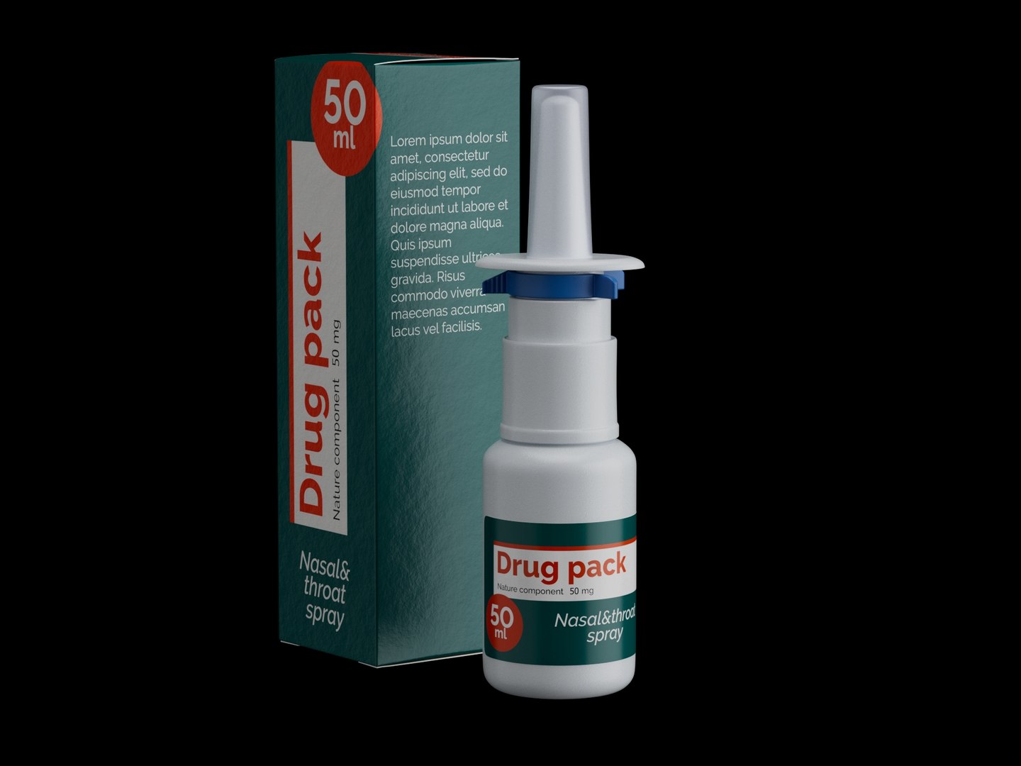 3D Model Drug Pack With Spray Bottle PBR - TurboSquid 1946394