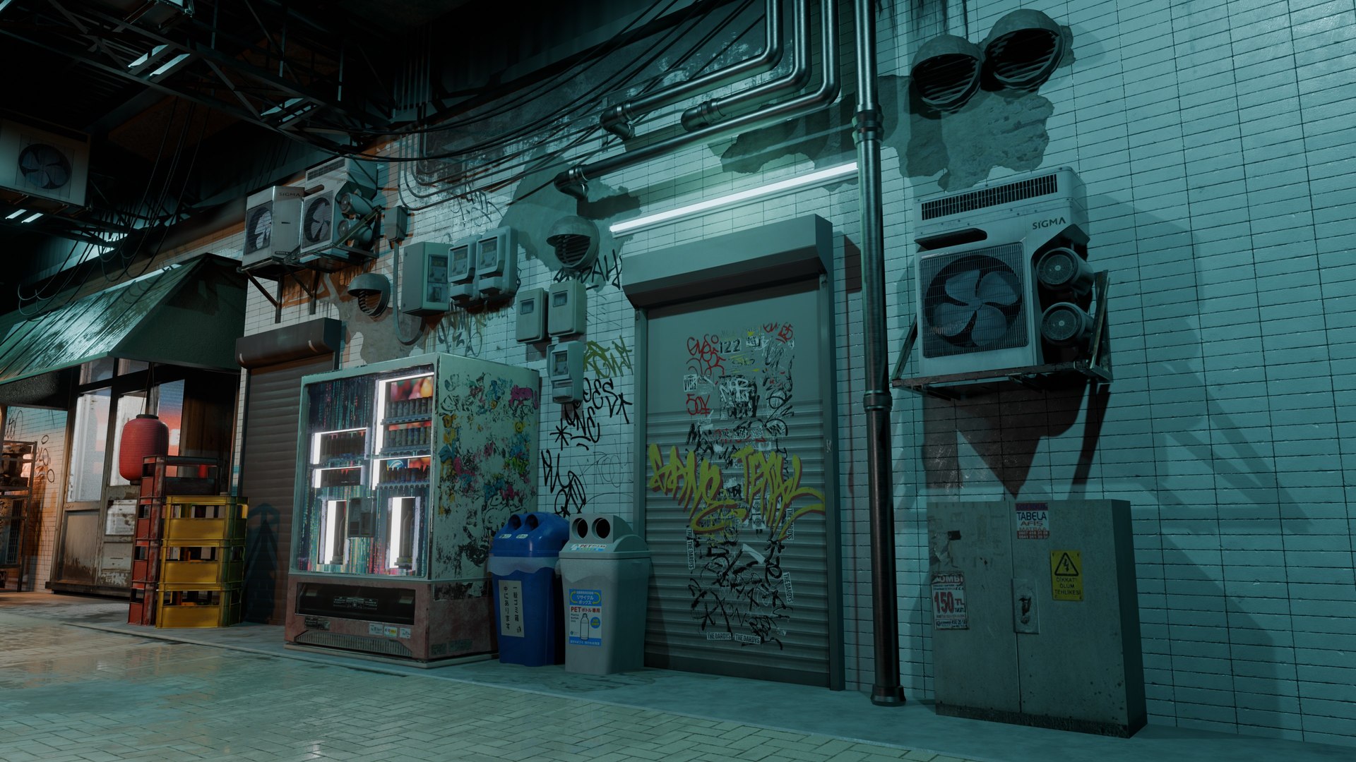 Cyberpunk Underground Bazaar 3D Model - TurboSquid 2259606