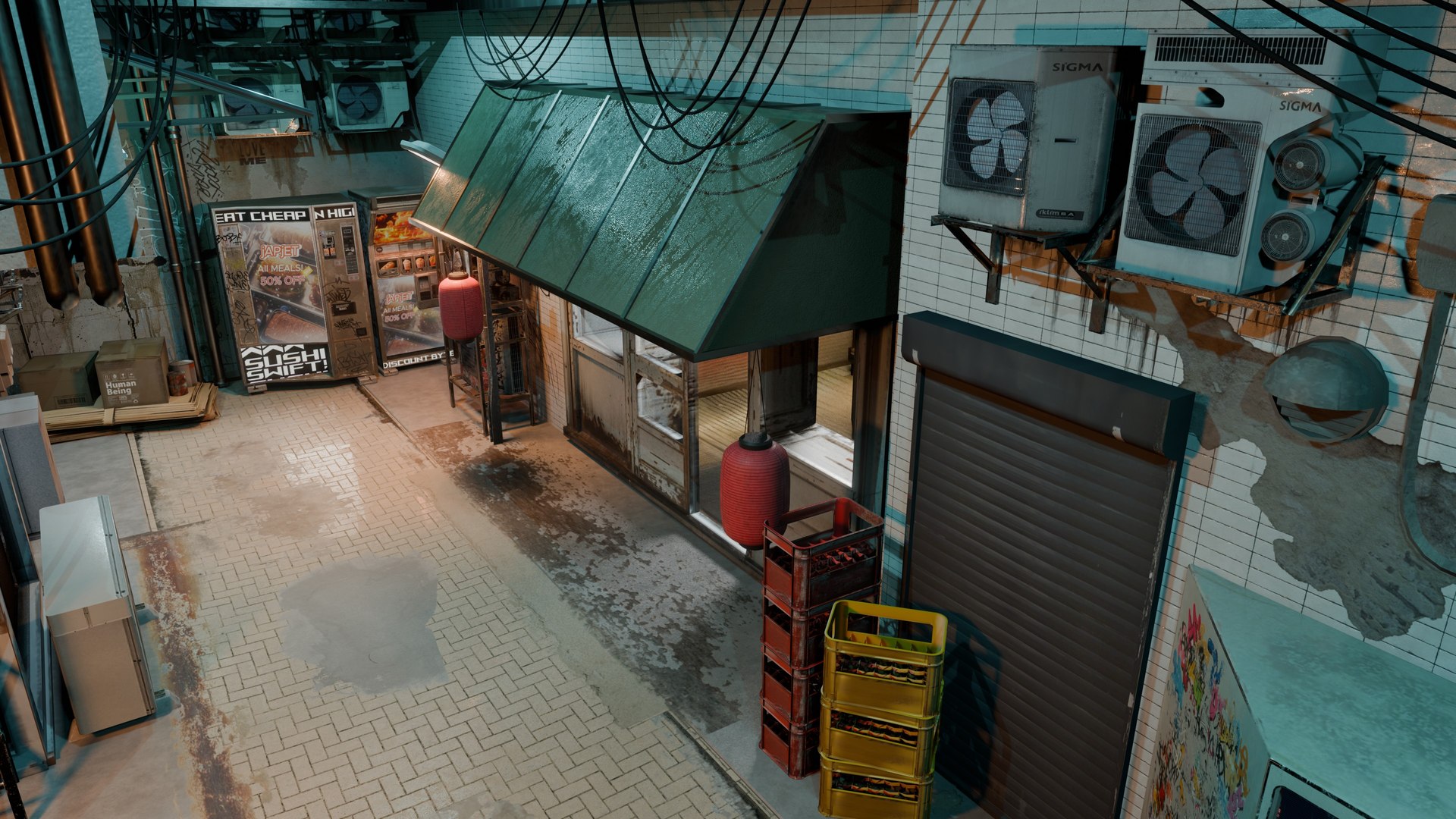 Cyberpunk Underground Bazaar 3D Model - TurboSquid 2259606